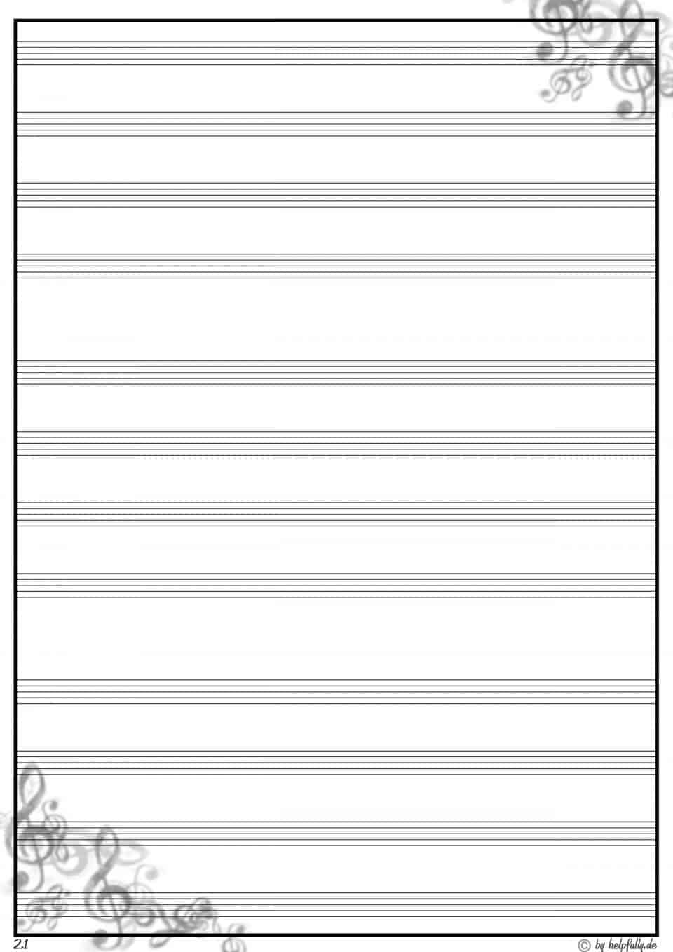 Notenblatt - blanko II ausdrucken als Gratis PDF - helpfully.de