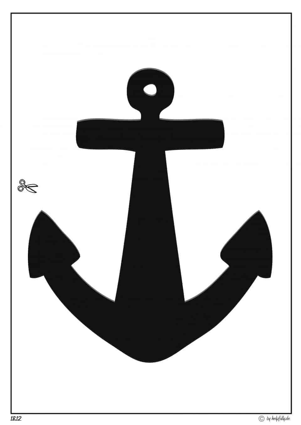 Papiervorlage "Anker" (s/w I)