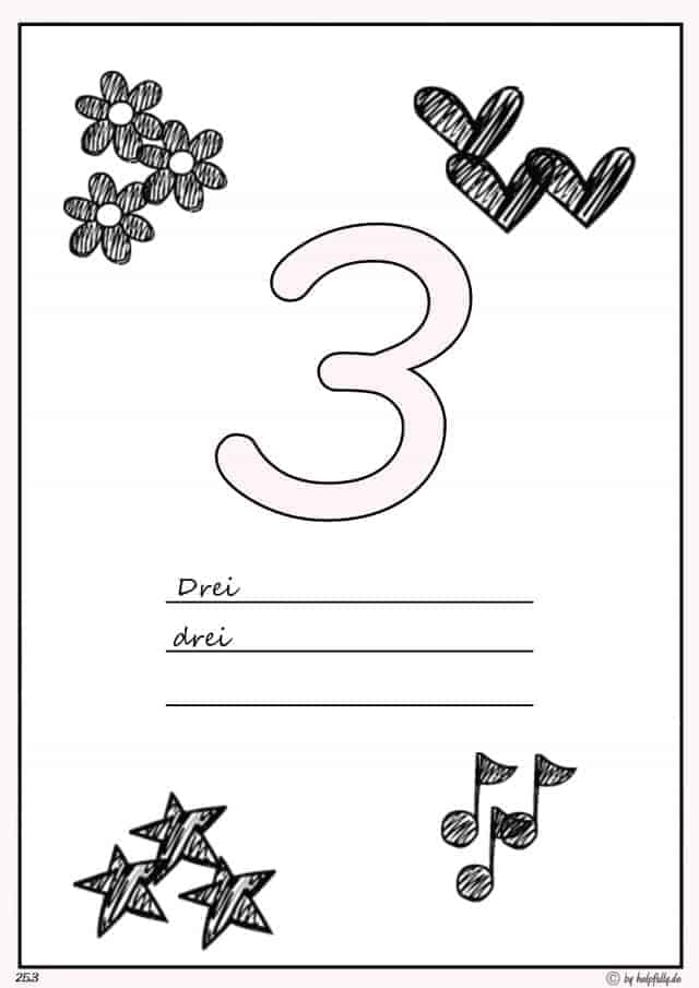 Lern’ die Zahlen – Zahl “3”