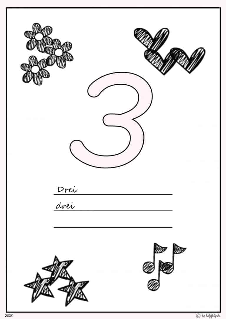 Lern’ die Zahlen – Zahl “3”