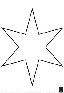 Papiervorlage "6-Eck-Stern" (s/w I)
