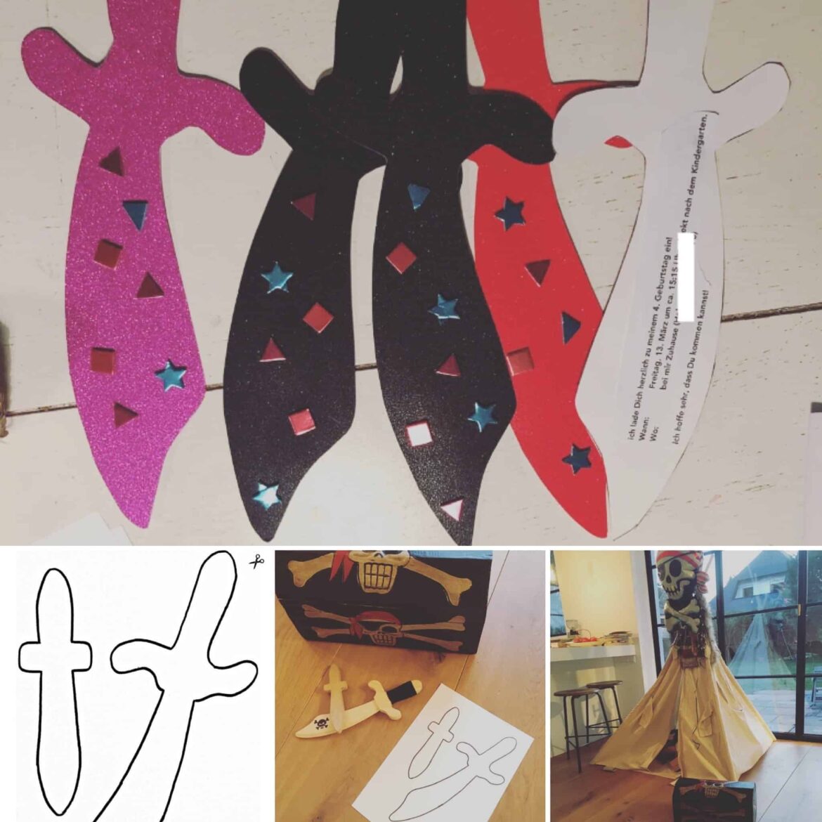 Schablone "Säbel & Messer" für kleine Piraten und Ritter (Vorlage) PDF ...