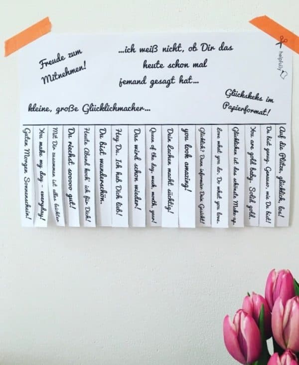 Wandbild "Komplimente zum Mitnehmen..." PDF - helpfully.de