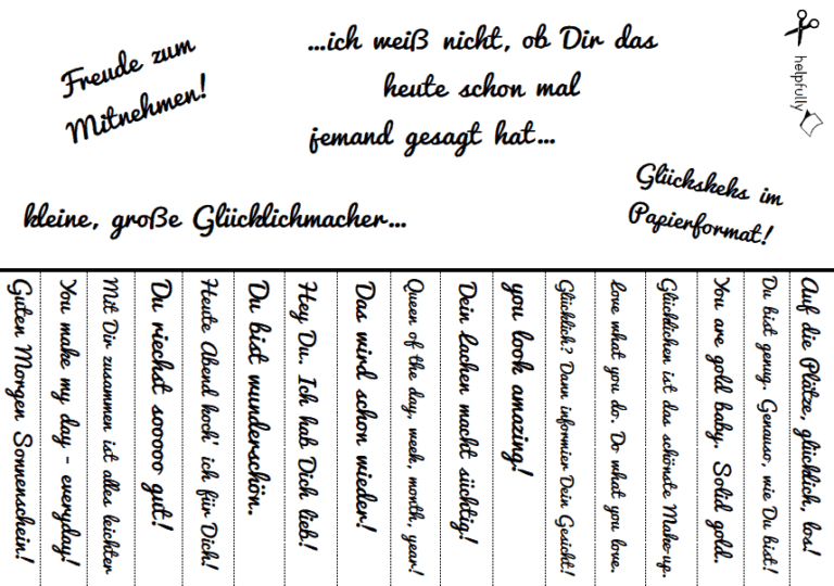 Wandbild "Komplimente zum Mitnehmen..." PDF - helpfully.de