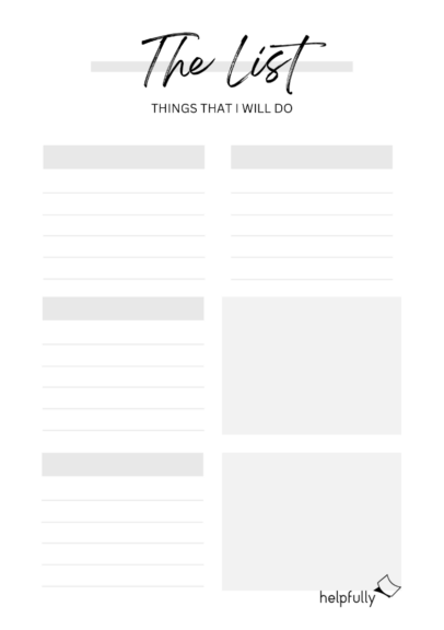 Listen | Kostenlose Vorlagen für Haushalt & Büro ausdrucken - helpfully.de