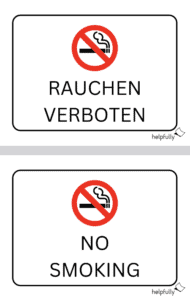 Vorlage - Schild "Rauchen verboten / No smoking" Gratis-PDF