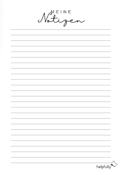 Liniertes Blatt "Meine Notizen" (A4-Vorlage) Gratis-PDF