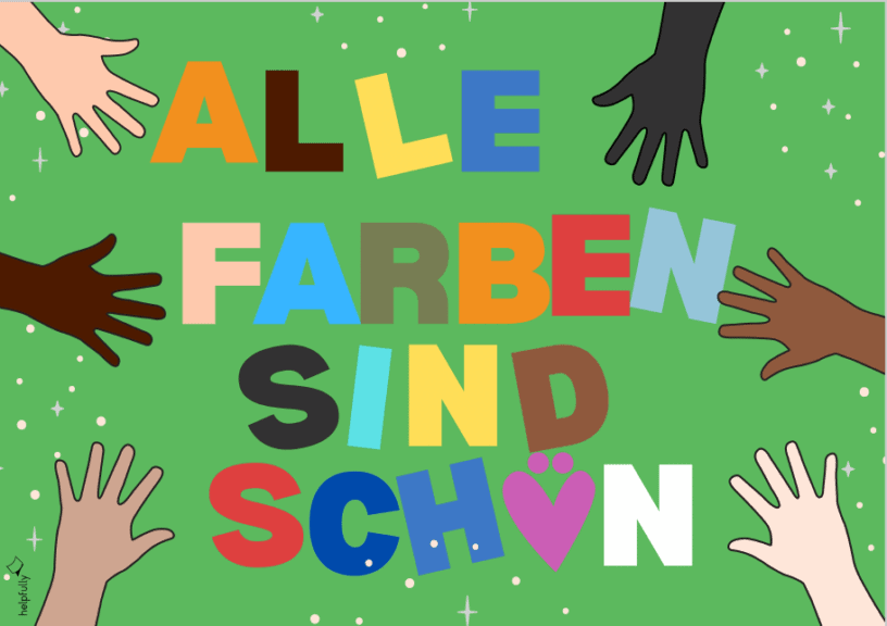 Poster - Kulturelle Vielfalt "Alle Farben sind schön"(A4/A3 Vorlage ...