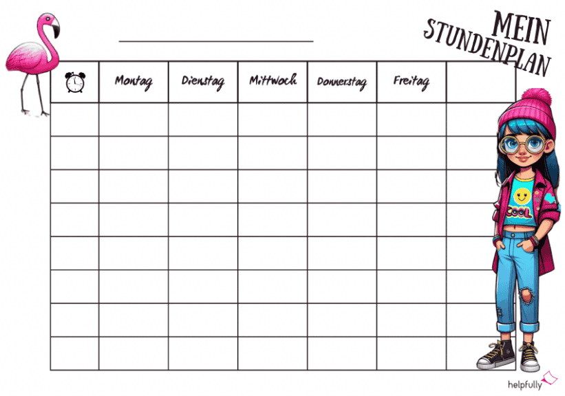 Coole Stundenpläne für Jungs & Mädchen "Happy Vibes" - helpfully