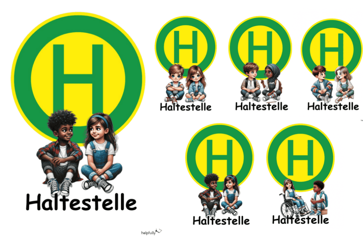 Ideen Grundschule "Haltestellen Schild PDF - helpfully.de