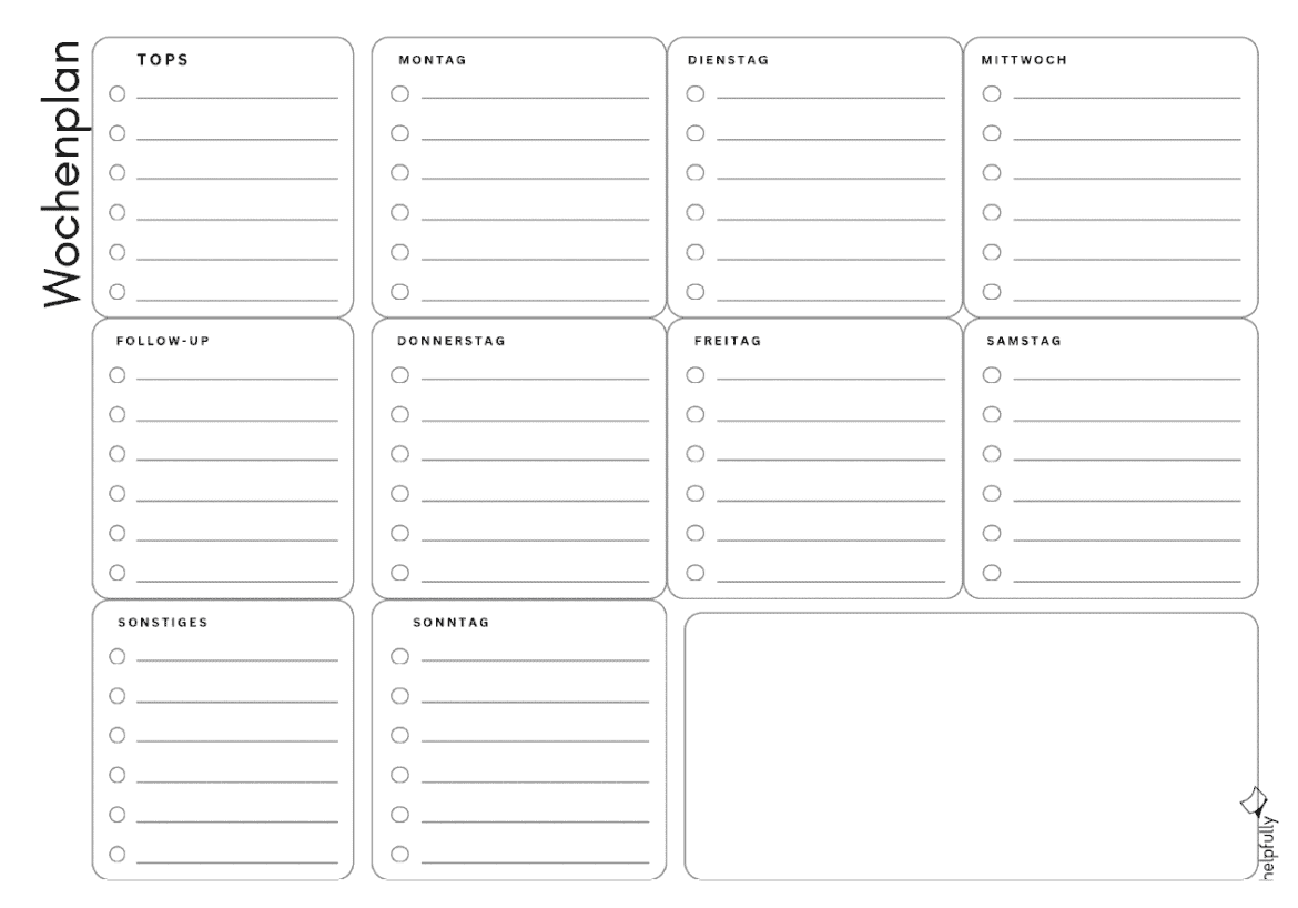 Checklisten & Planer - Vorlagen für den Haushalt PDF | helpfully.de