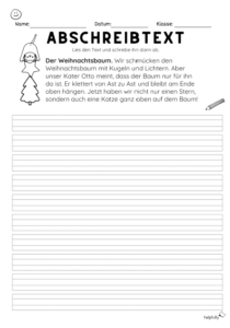 Abschreibtexte "Winterzeit" PDF-Gratis-Vorlagen | helpfully.de