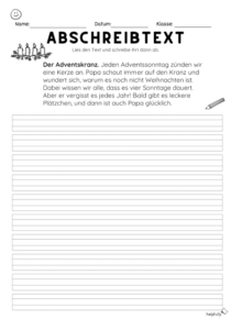 Abschreibtexte "Winterzeit" PDF-Gratis-Vorlagen | helpfully.de