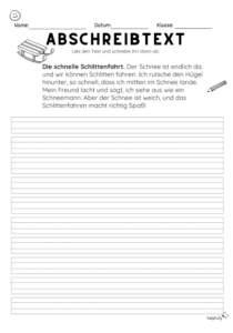 Abschreibtexte "Winterzeit" PDF-Gratis-Vorlagen | helpfully.de