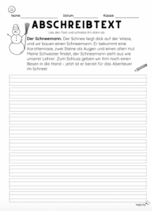 Abschreibtexte "Winterzeit" PDF-Gratis-Vorlagen | helpfully.de