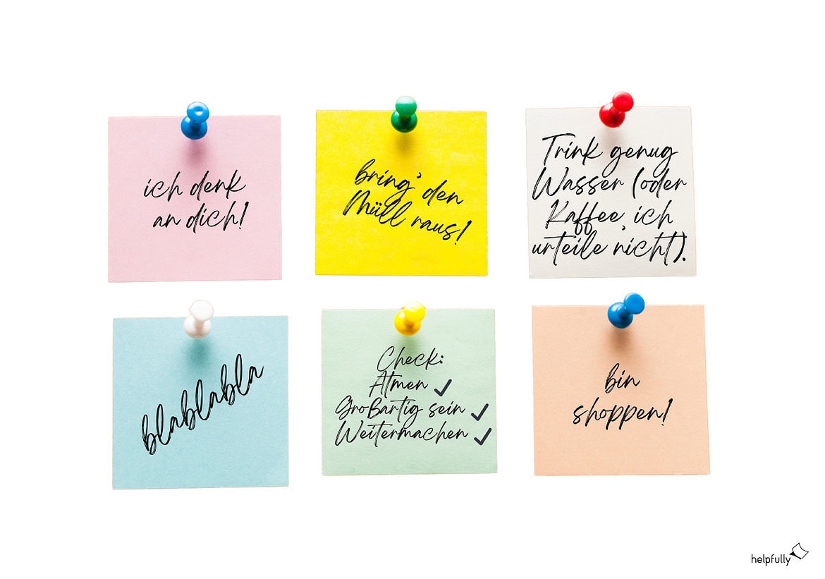 Lustiges Wandbild "Post it für eigene Sprüche" - helpfully.de