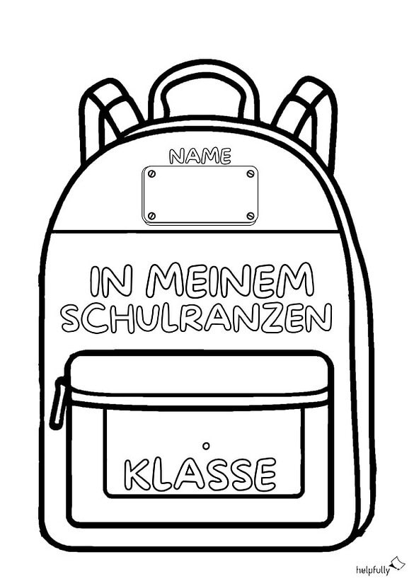 Bastelvorlage Grundschule "In meinem Ranzen" - helpfully.de
