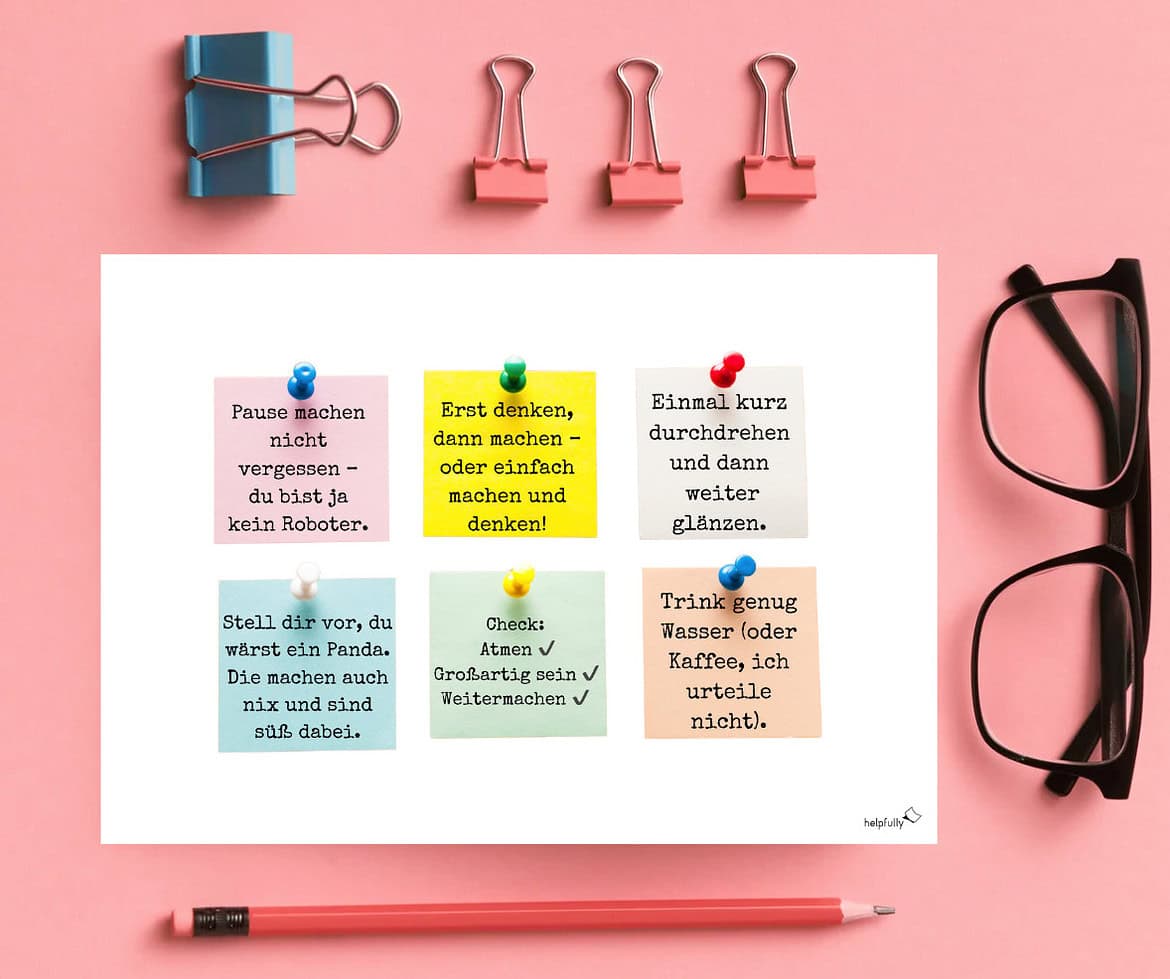 Lustiges Wandbild "Post it für eigene Sprüche" - helpfully.de