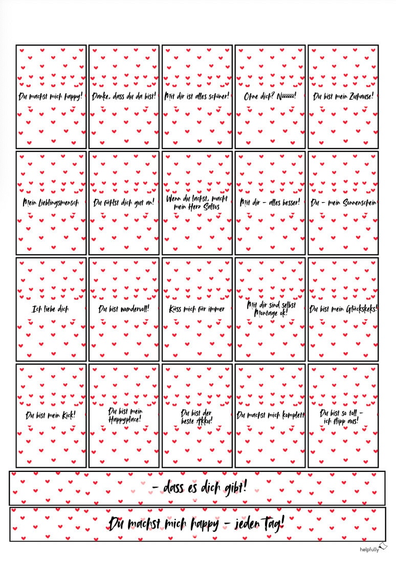 Merci Vorlage für Schokoriegel "Liebe" ausdrucken - helpfully.de