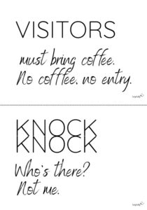 Funny printable door signs - instant Download PDF | helpfully.de