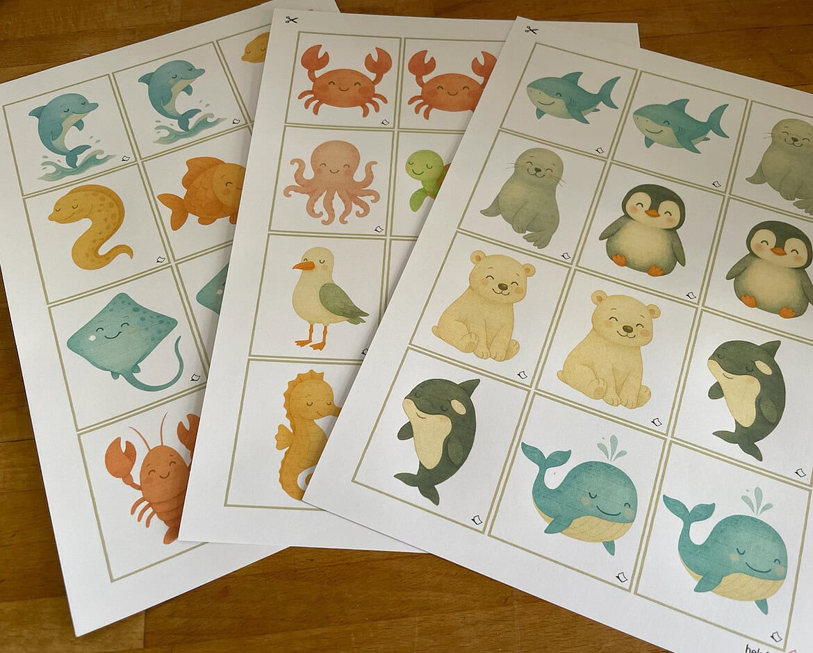 Süßes Memory-Spiel für Kinder "Afrika Tiere" gratis - helpfully.de