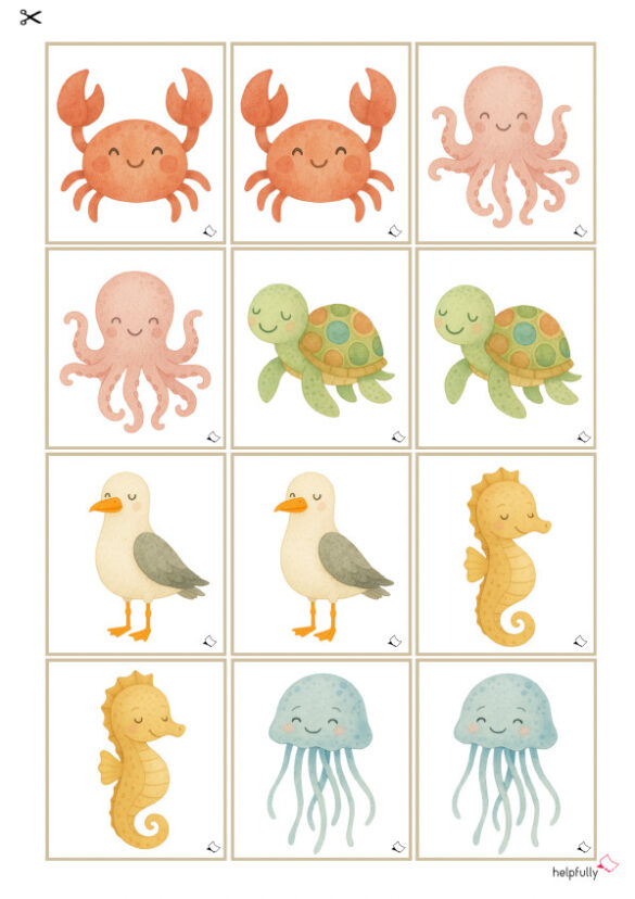 Süßes Memory-Spiel für Kinder "Afrika Tiere" gratis - helpfully.de