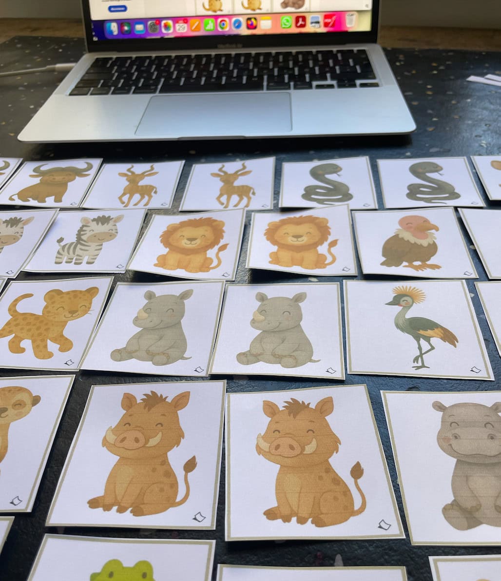 Süßes Memory-Spiel für Kinder "Afrika Tiere" gratis - helpfully.de