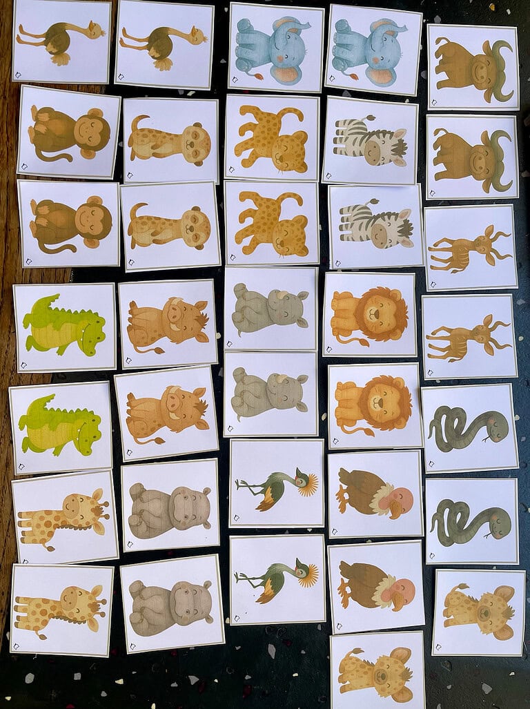 Süßes Memory-Spiel für Kinder "Afrika Tiere" gratis - helpfully.de