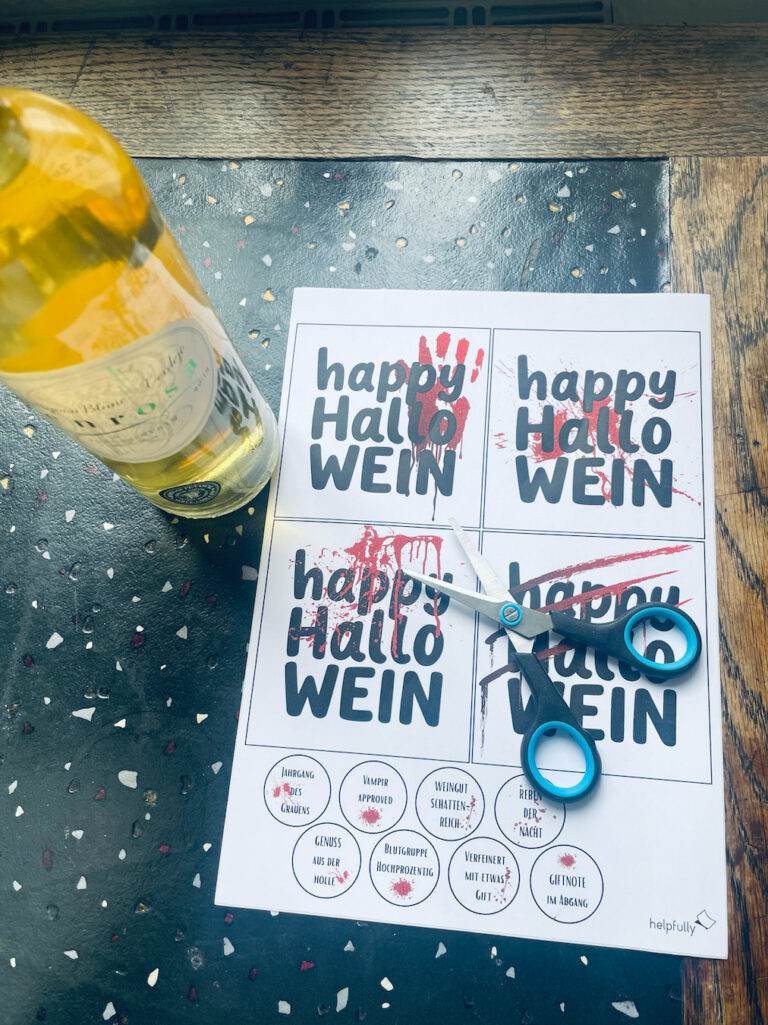 Happy Hallo Wine - Printable Halloween Wine Labels | helpfully.de