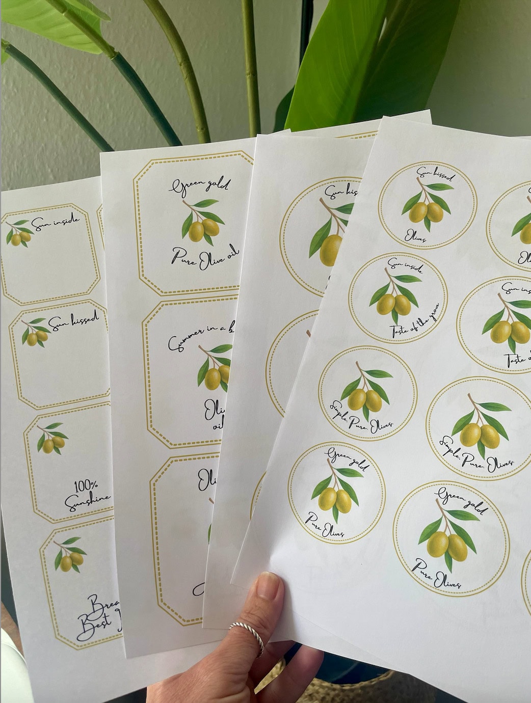 Labeled labels “Olives, Oil & Dips” for jars, bottles | helpfully.de